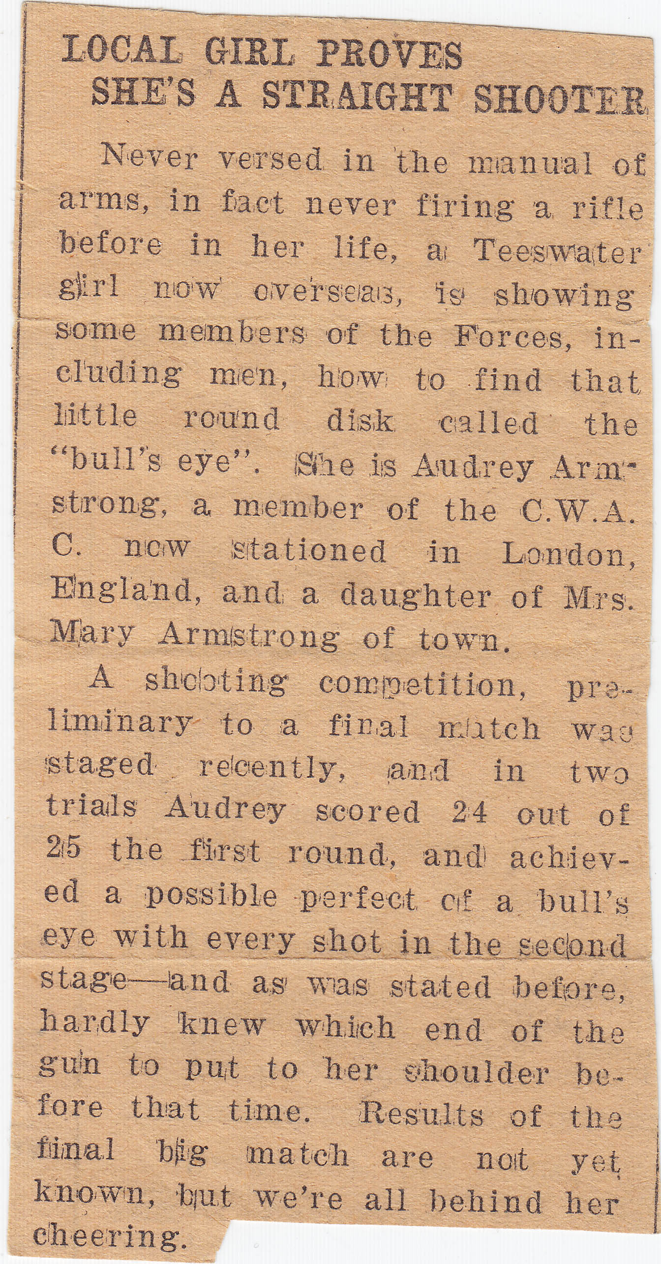 Audrey F. Detheridge (Primary Source) | The Canadian Encyclopedia
